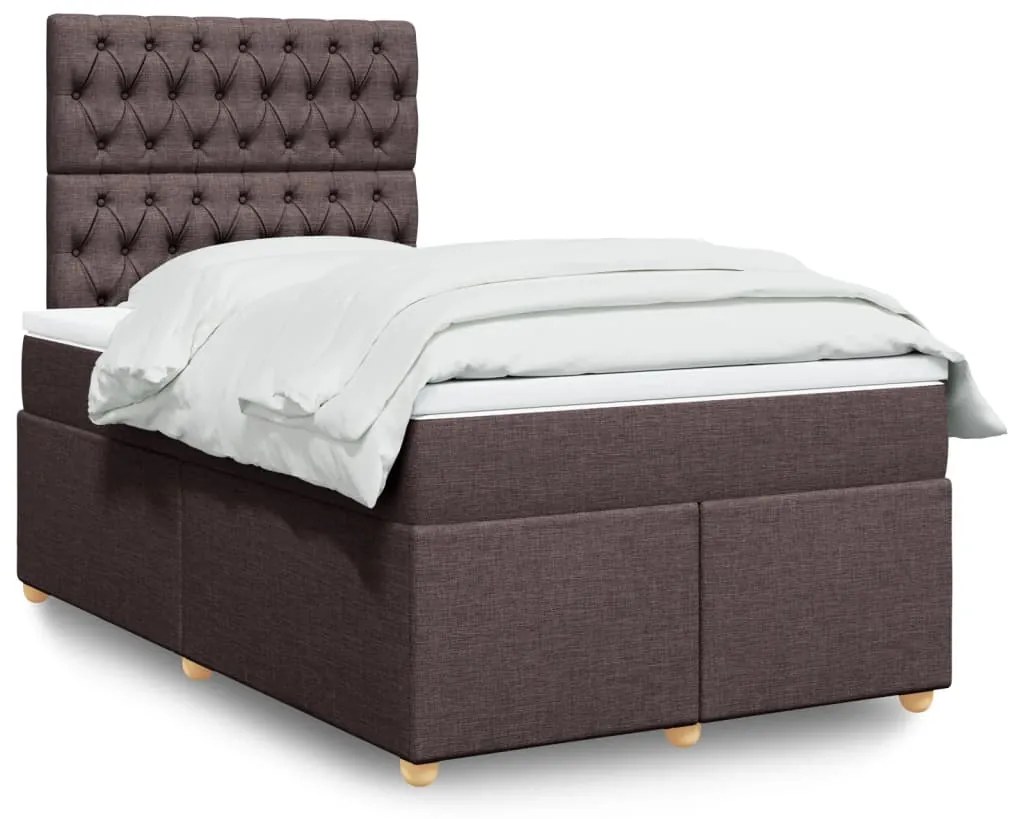 Box spring postel s matrací tmavě hnědá 120x200 cm textil 3291257