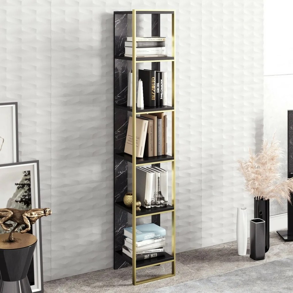 Knihovna Polka Black and Gold