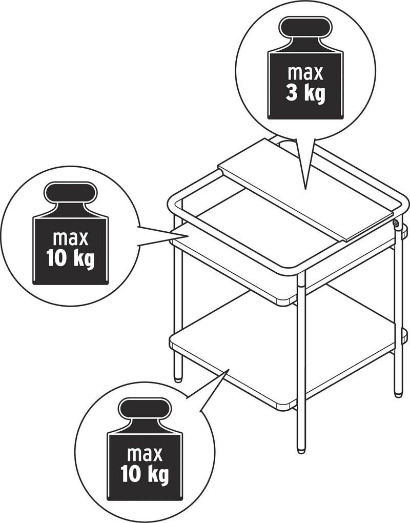 Tchibo - Odkládací stolek - barva: bílá