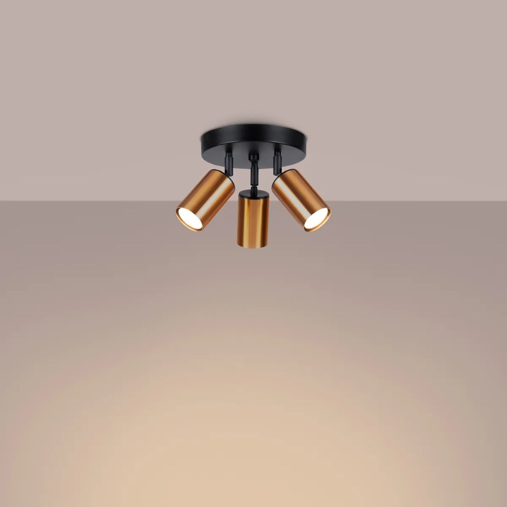 Sollux Lighting Měděné svítidlo WINX 3P černé/měděná