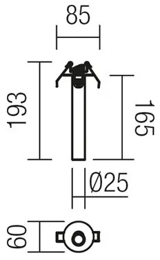 Redo Zápustné LED svítidlo KANJI ø 2,5 cm Barva: Černá