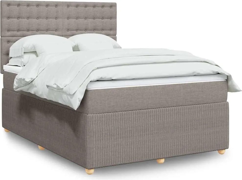 Box spring postel s matrací taupe 140x200 cm textil 3292097