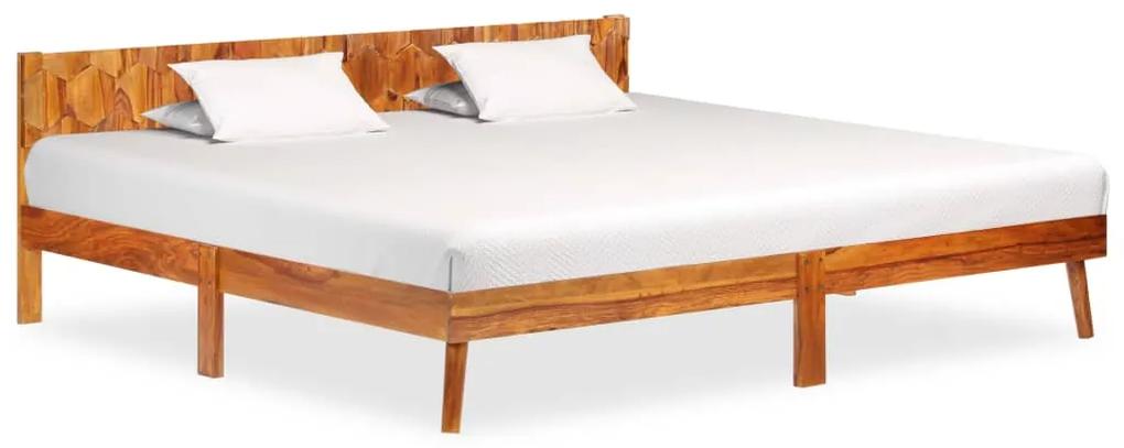 Rám postele masivní sheeshamové dřevo 200 x 200 cm - Default Title