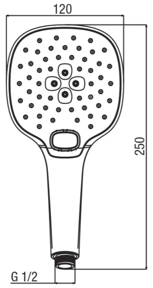 Alpi Idroterapia - ruční sprcha se SELECT tlačítkem Ø120 mm, chrom DC061