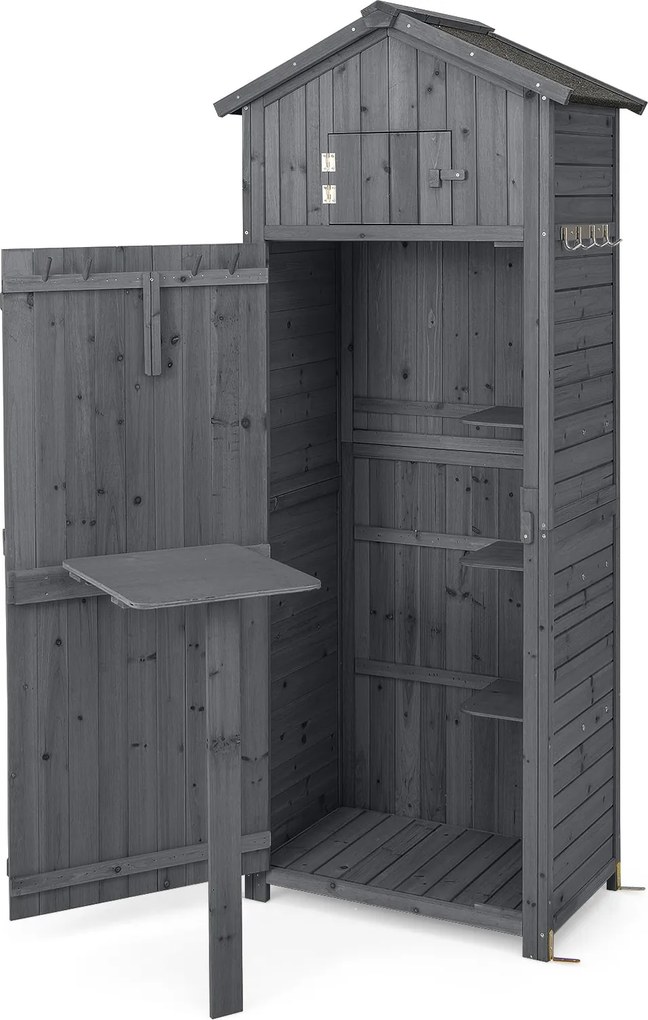 Costway Zahradní přístřešek 180,5 cm vysoká skříň na venkovní vybavení