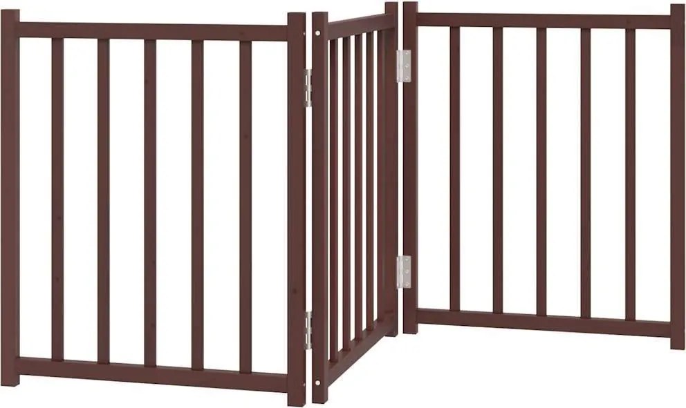 vidaXL Zábrana pro psy skládací 3 panely 150 cm masivní jedle [352276] Barva: Přírodní
