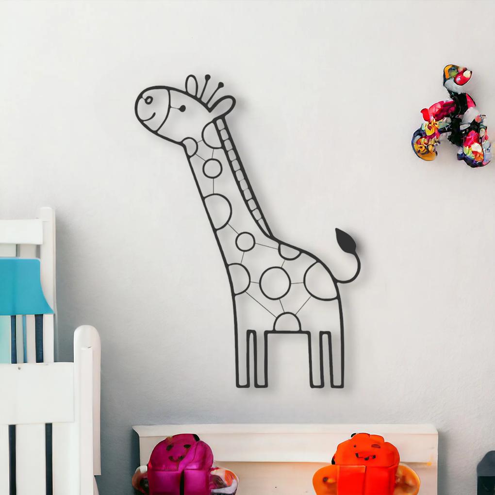 Žirafa - kovový obraz na zeď Velikost: 100cm, Barva: Black