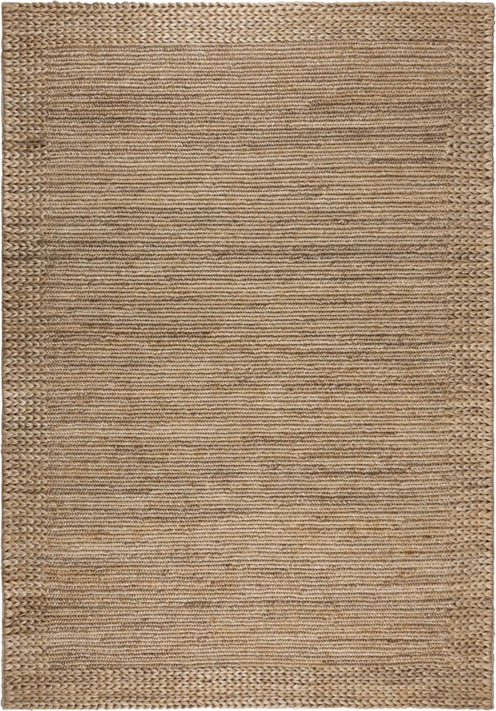 Flair Rugs, Kusový koberec Drew Braid Border Natural, 160x230, béžová, chodba / předsíň