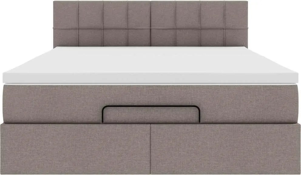 Osmanský postel s matrací taupe 140x200 cm textil 3311467