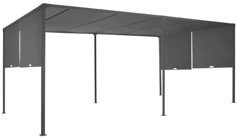 Antracitová pergola Sevilla 3x6 m se závěsy Garden Point