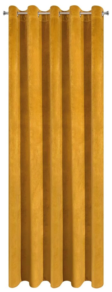 ZATEMŇOVACÍ ZÁVĚS NA KROUŽCÍCH VILLA 140X250 CM HOŘČICOVÁ