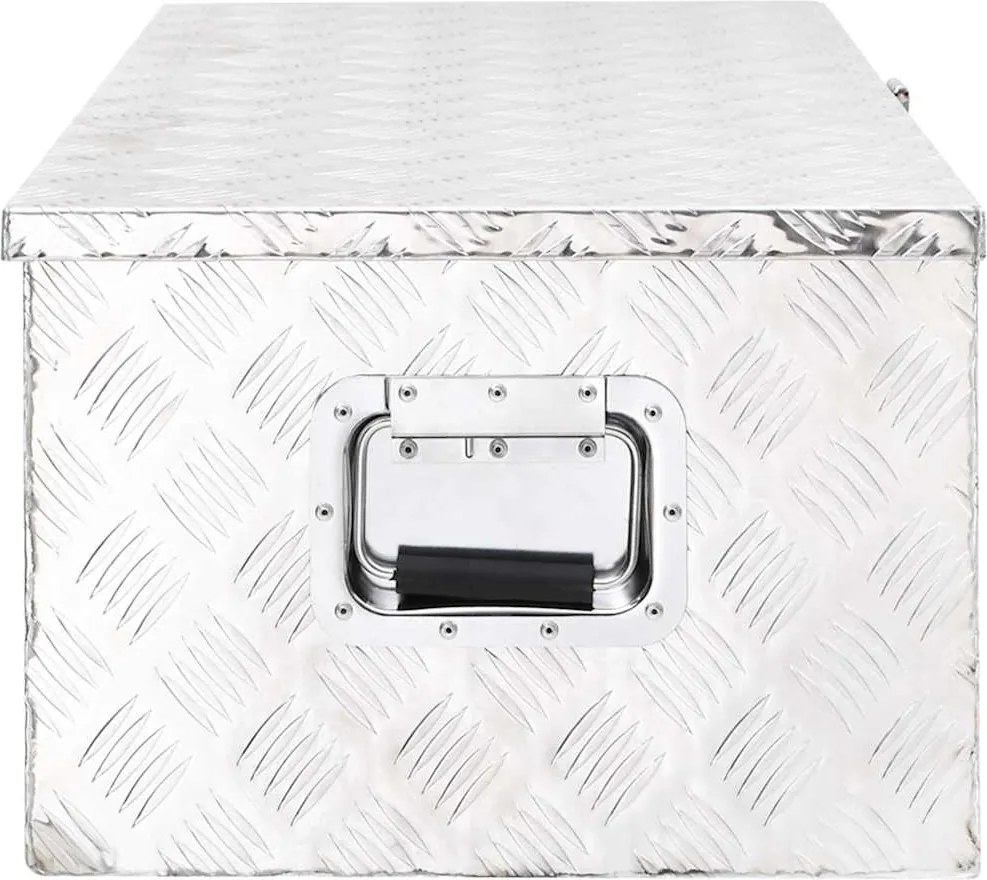 Úložný box stříbrný 90 x 47 x 33,5 cm hliník 152254
