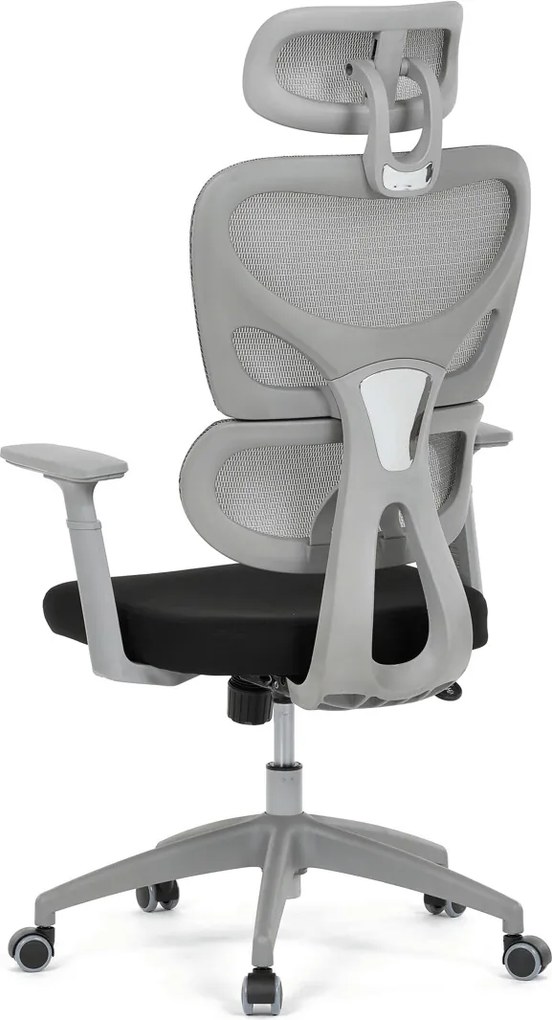 Ergonomická kancelářská židle RENEE - šedá síťovina / černá látka
