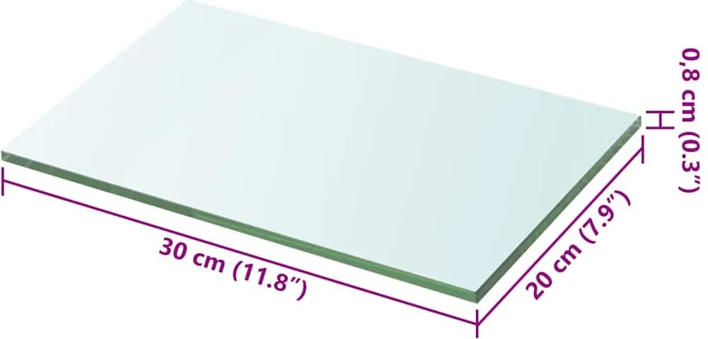 Policové desky 2 ks sklo čiré 30 x 20 cm 3051549