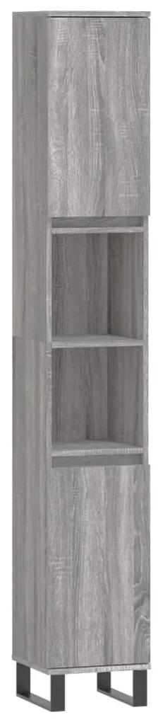 3dílný set koupelnových skříněk šedý sonoma kompozitní dřevo,  3187803