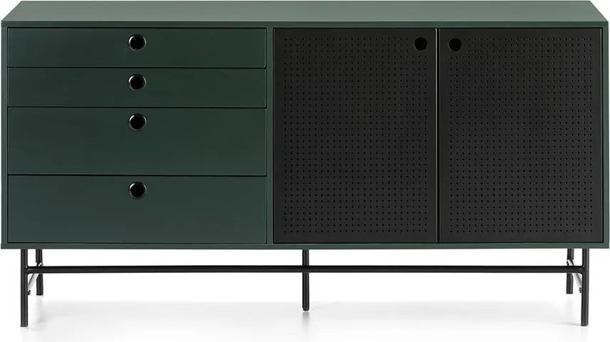 Černo-zelená komoda Teulat Punto, šířka 150 cm