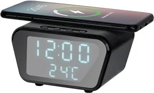 Digitální budík s indukční nabíječkou REBEL RB-6303-B, černá