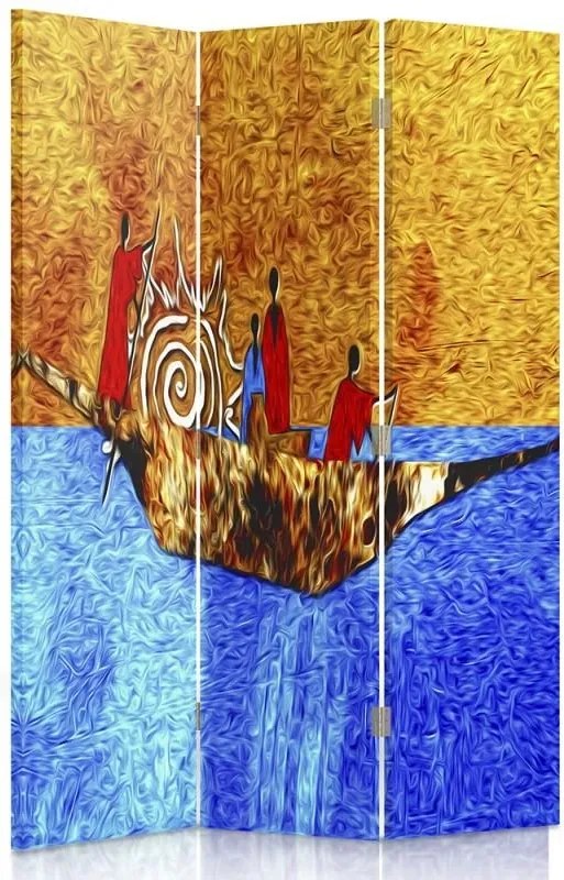 Paraván - On The Boat | trojdílný | oboustranný 110x150 cm