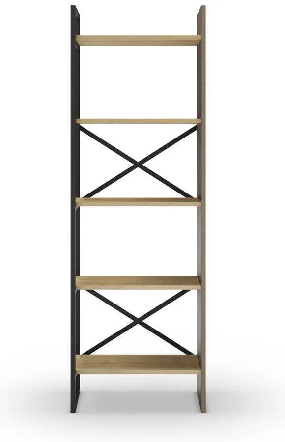 Knihovna v dekoru dubu v přírodní barvě 58x175 cm Ara – Marckeric