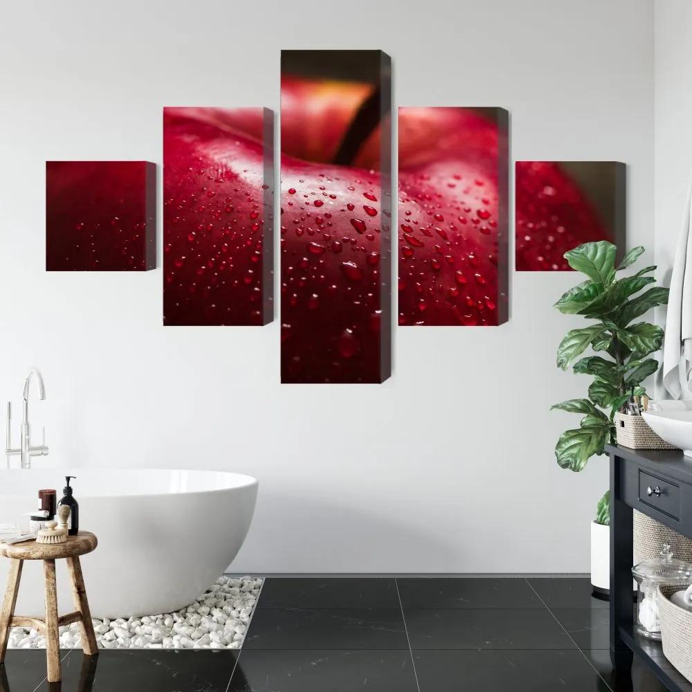 Vícedílný obraz Červené Jablko V Makro Měřítku Nedostatek Nedostatek Plátno Canvas 200x120