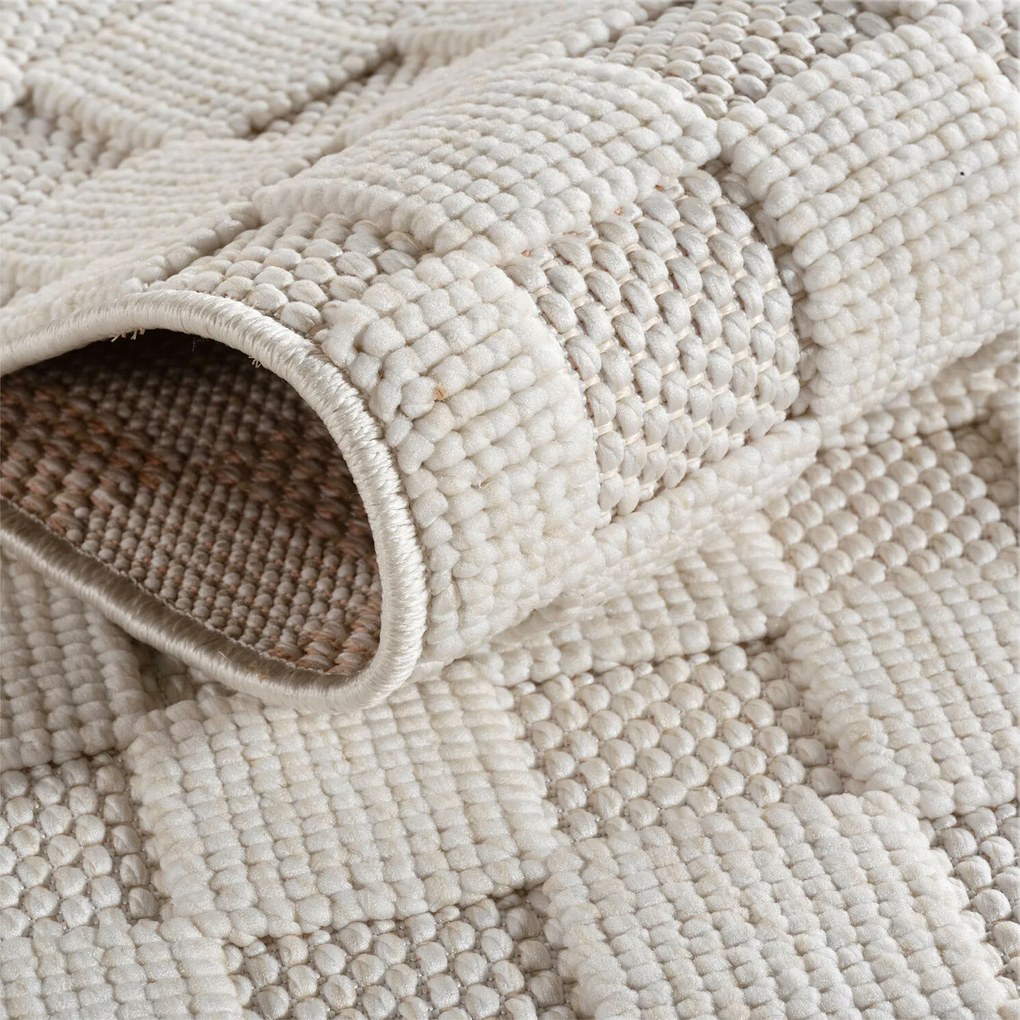 Ayyildiz, Kusový koberec Helix 2203 cream, 60x110, bílá, chodba / předsíň