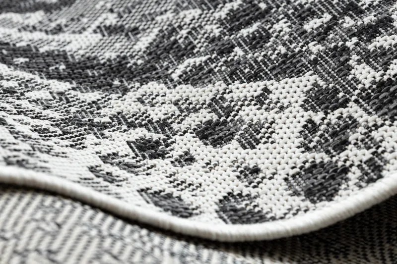 Dywany Łuszczów, Kusový koberec Sion Sisal Snake`s skin 22162 ecru/black – na ven i na doma, 160x220, šedá, chodba / předsíň