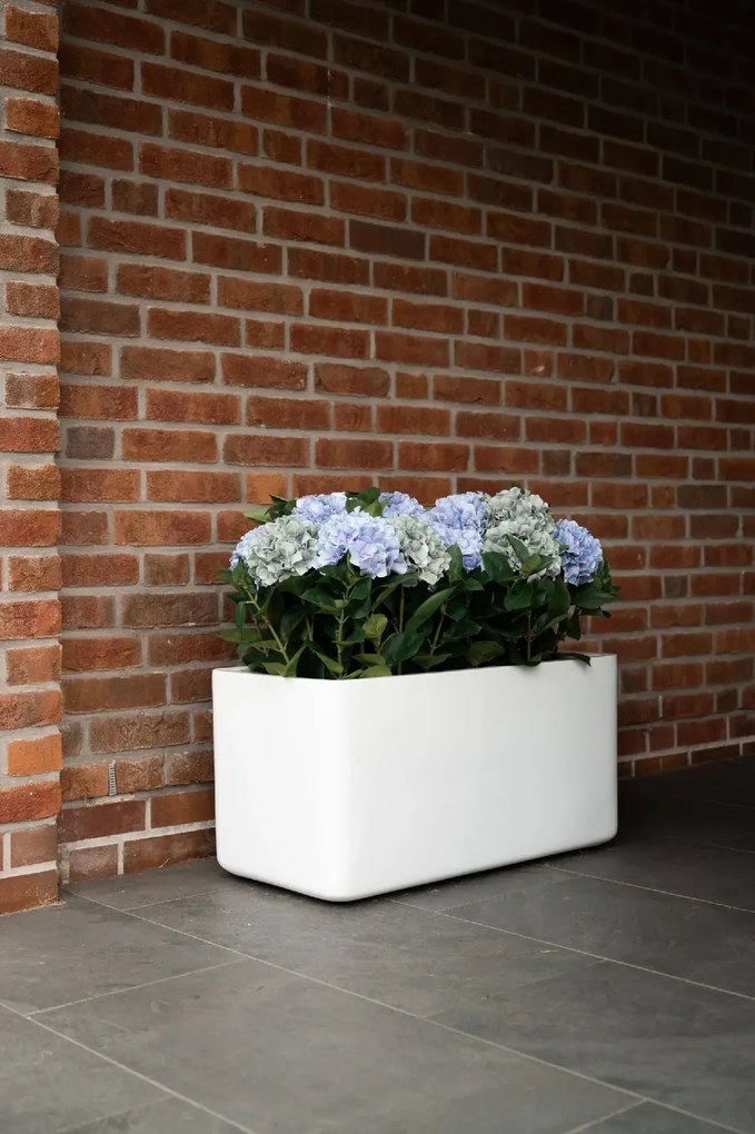 Truhlík MAXI ROUND s kolečky, sklolaminát, šířka 80 cm, bílý mat