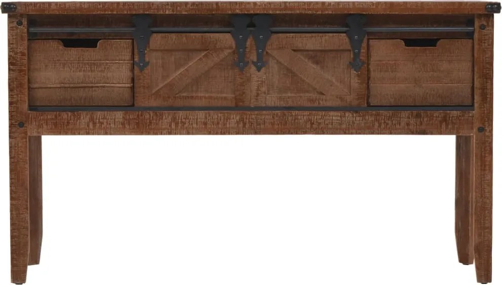 Konzolový stolek masivní jedlové dřevo 131 x 35,5 x 75 cm hnědý 246121