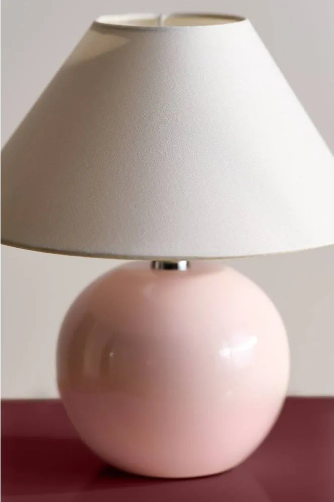 Světle růžová/krémová keramická stolní lampa (výška 29 cm) Karamell – Jotex