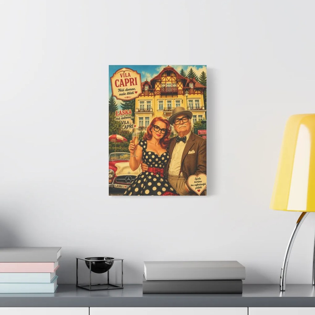 Srdcem darované Veselá osobní ilustrace na přání – Tisk na plátno 30 × 40 cm Varianta grafického zpracování:: 3D grafika