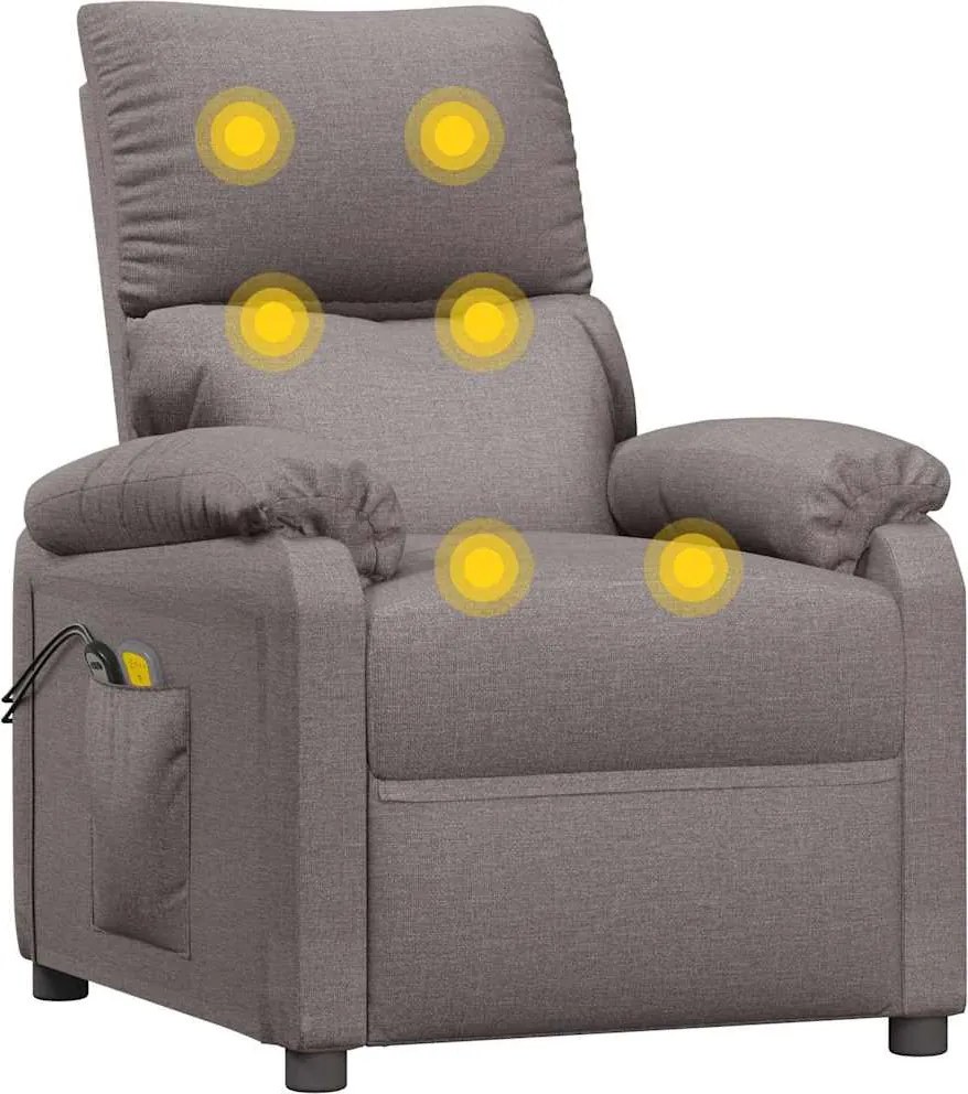 Elektrické masážní křeslo taupe textil 3098438