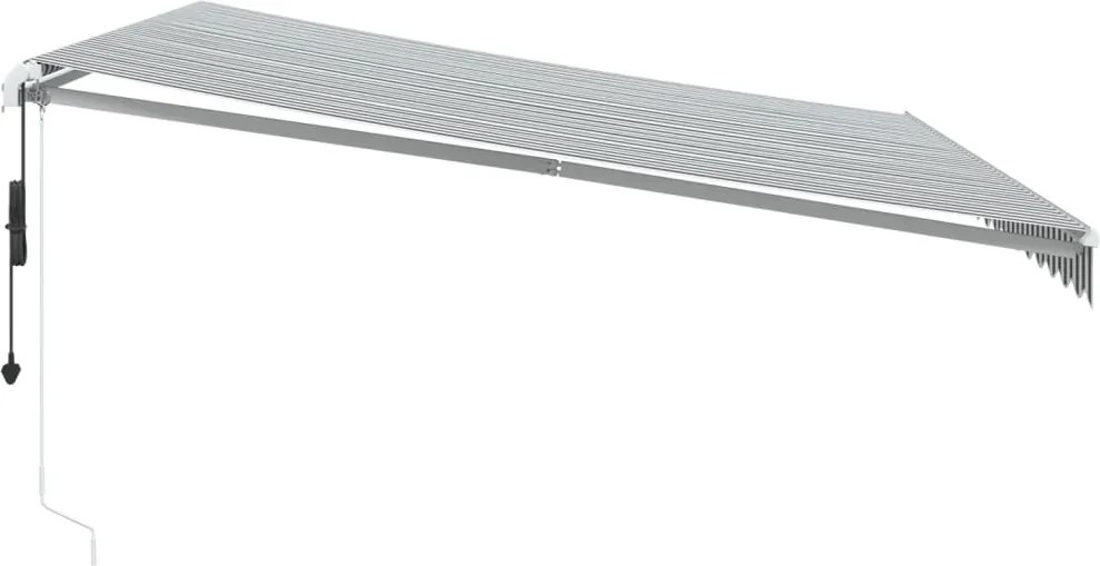 Automatická zatahovací markýza antracitová a bílá 450 x 350 cm 3215798