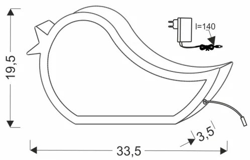 LED Dětská stolní lampa BIRD LED/12W/230V růžová