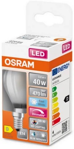 LED žárovka E14 OSRAM 3,4W (40W) neutrální bílá (4000K) stmívatelná