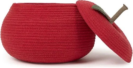 Červený látkový dětský koš na hračky ø 28x20 cm Apple – Lorena Canals