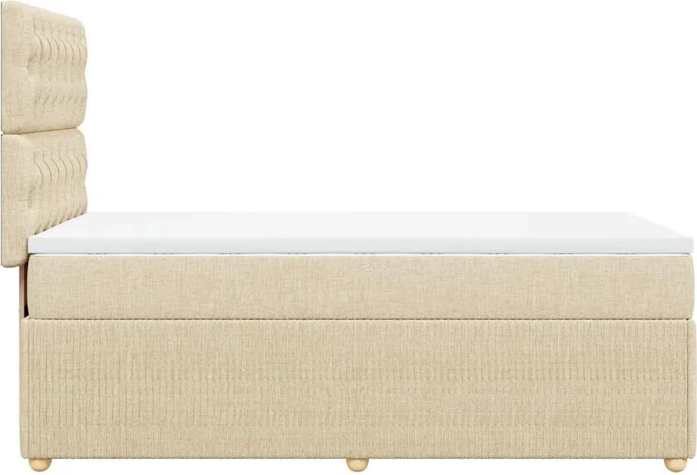 Box spring postel s matrací krémová 90x200 cm textil 3294251