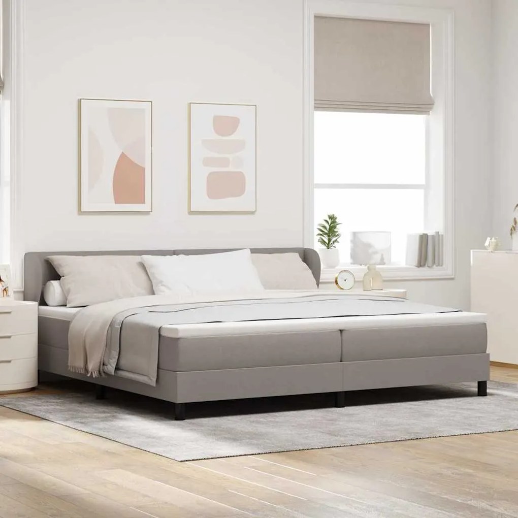 Postel s boxspringem s čelo Taupe 200 x 200 cm textil 3340049