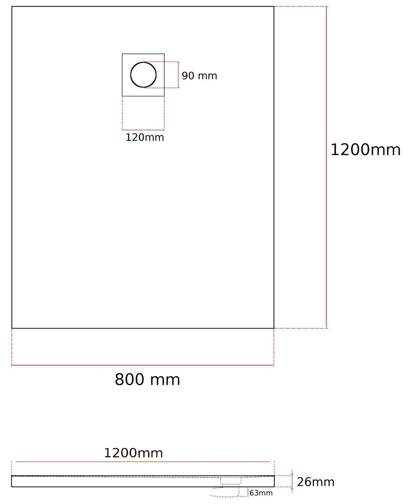 Erga Oldaf, SMC obdélníková sprchová vanička 120 x 80 cm, šedá matná, ERG-GMA-OL-80120G