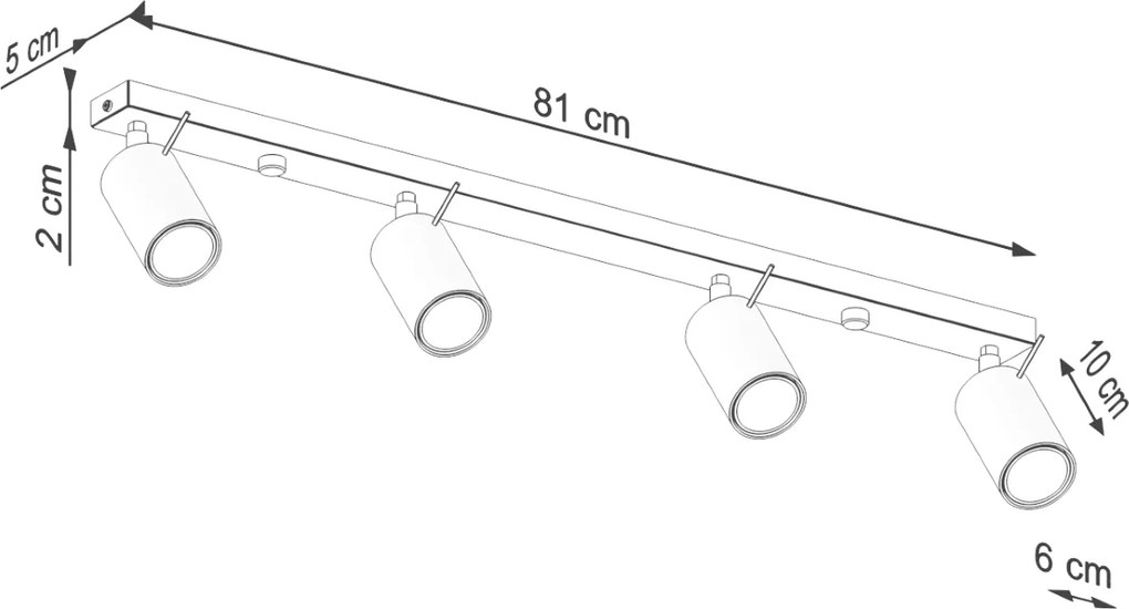 Sollux Lighting Stropní svítidlo RING 4L červená ochra