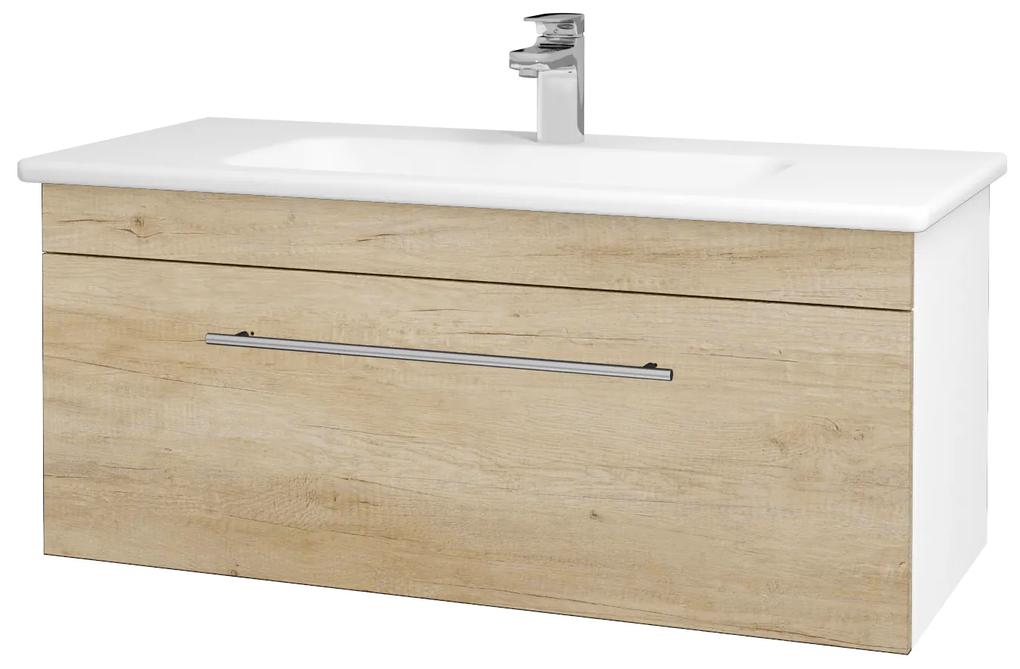 Dřevojas Koupelnová skříň ASTON SZZ 100 Varianta: N01 Bílá lesk / Úchytka T04 / D17 Colorado