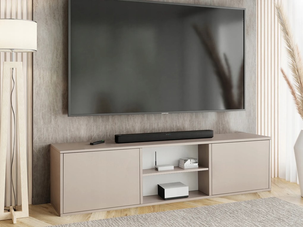TV skříňka EDI 3 kašmír otevřená TV skříňka s policí