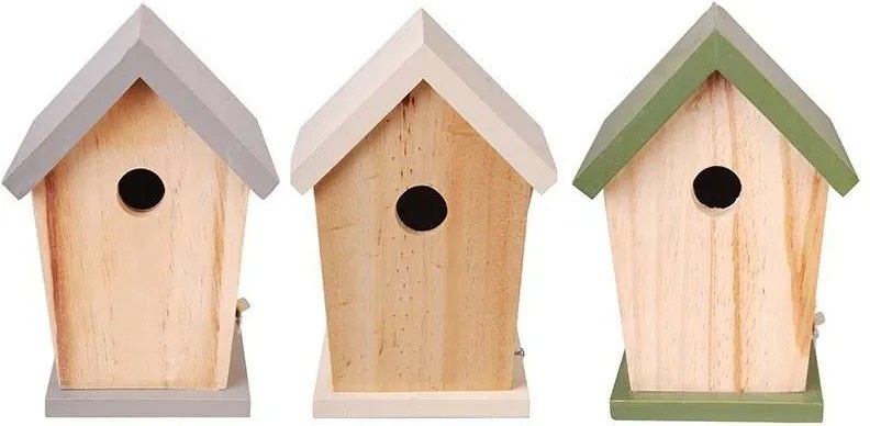 Dřevěné budky pro ptáčky, 3 druhy - Ego dekor