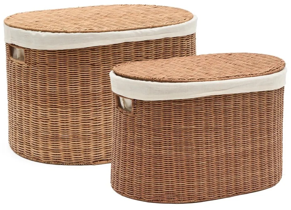 Ratanové košíky v sadě 2 ks 50x36x32 cm Indali – Kave Home