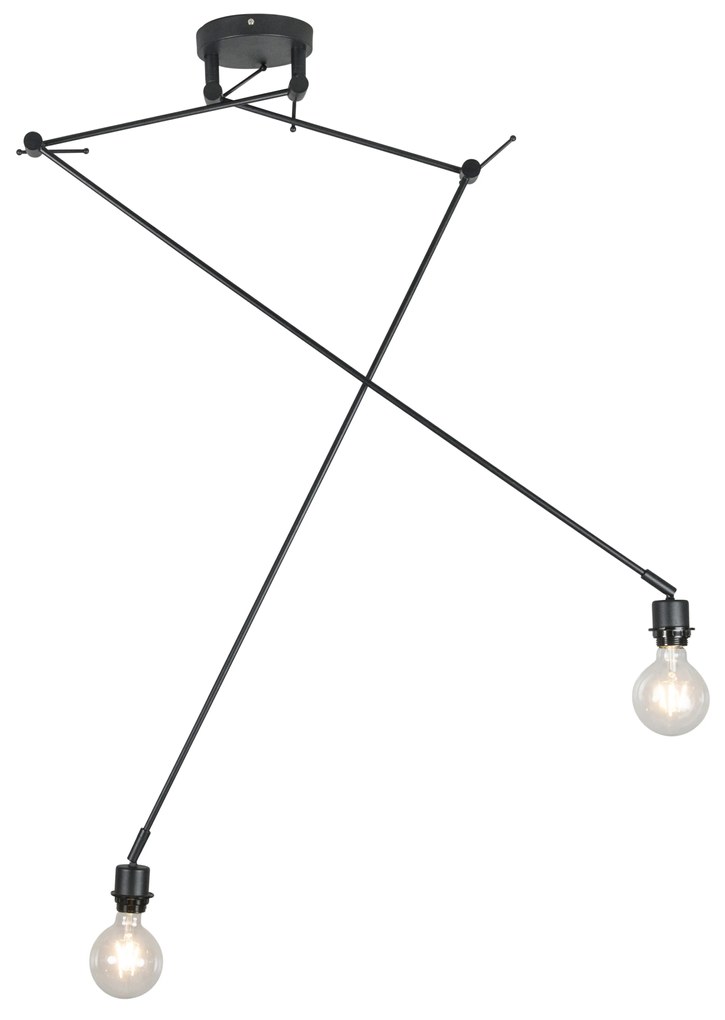 Moderní závěsná lampa černá bez stínidla - Blitz II