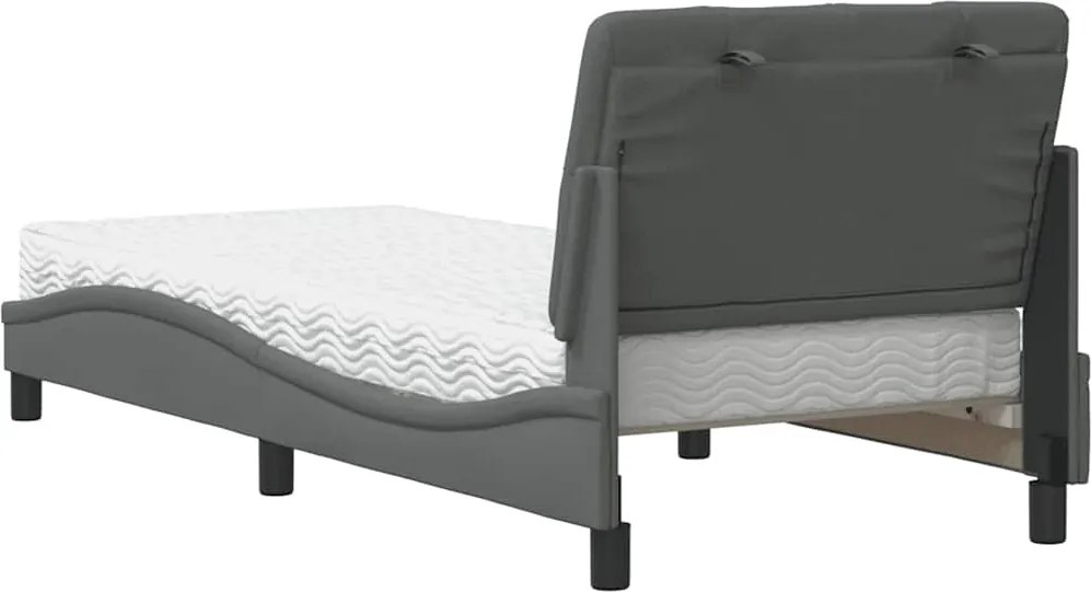 Postel s matrací tmavě šedá 90 x 190 cm textil 3310707