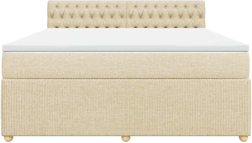 Box spring postel s matrací krémová 180x200 cm textil 3289847