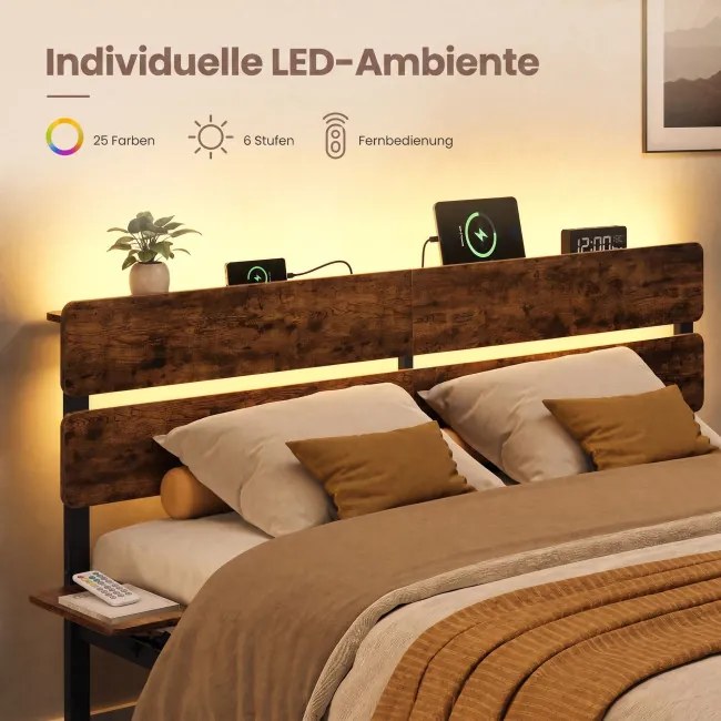 Manželská postel s LED osvětlením RMBB35105K102