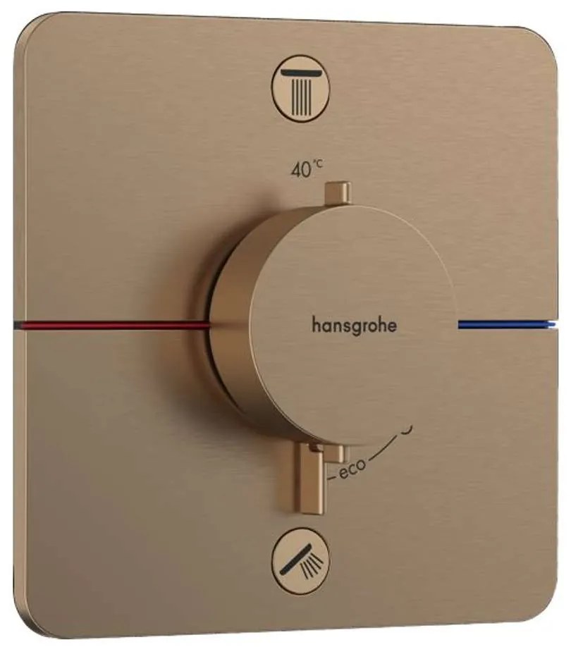 Hansgrohe - Termostatická baterie pod omítku, pro 2 spotřebiče, kartáčovaný bronz 15583140ROZ1
