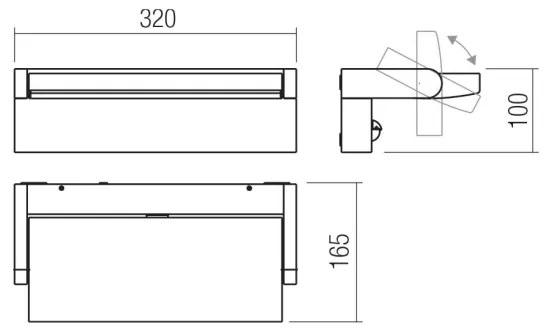 Redo 90715 - LED Venkovní nástěnné svítidlo FLIP LED/40W/230V IP54 antracit