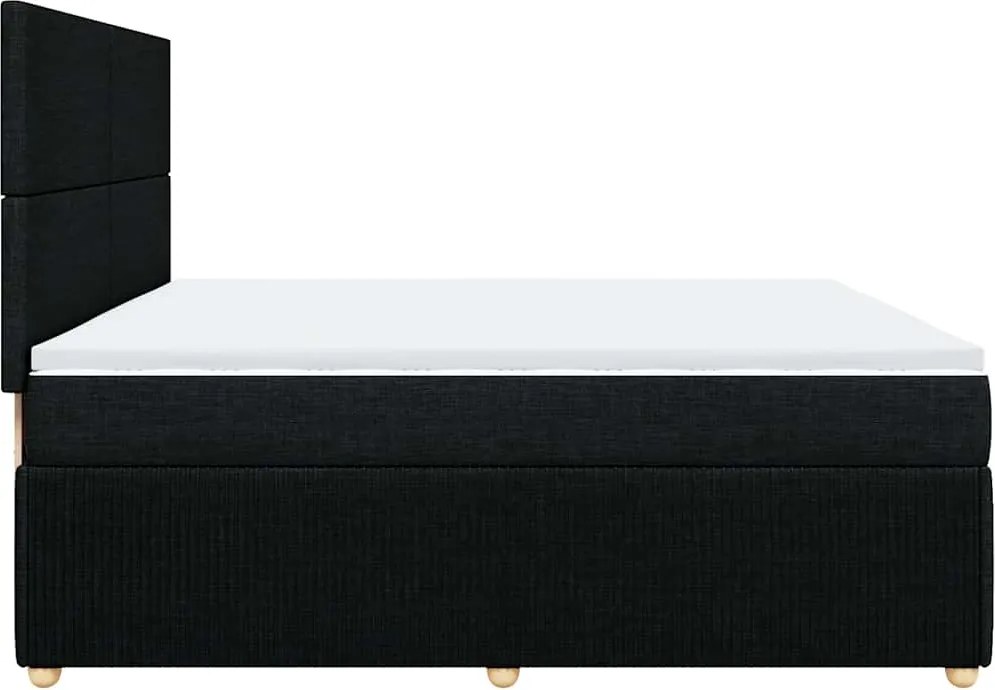 Box spring postel s matrací černá 200x200 cm textil 3292158